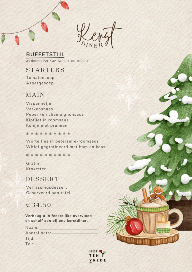 Kerstdiner buffet & Oud/Nieuwjaar Menu’s – Hof ten Vrede